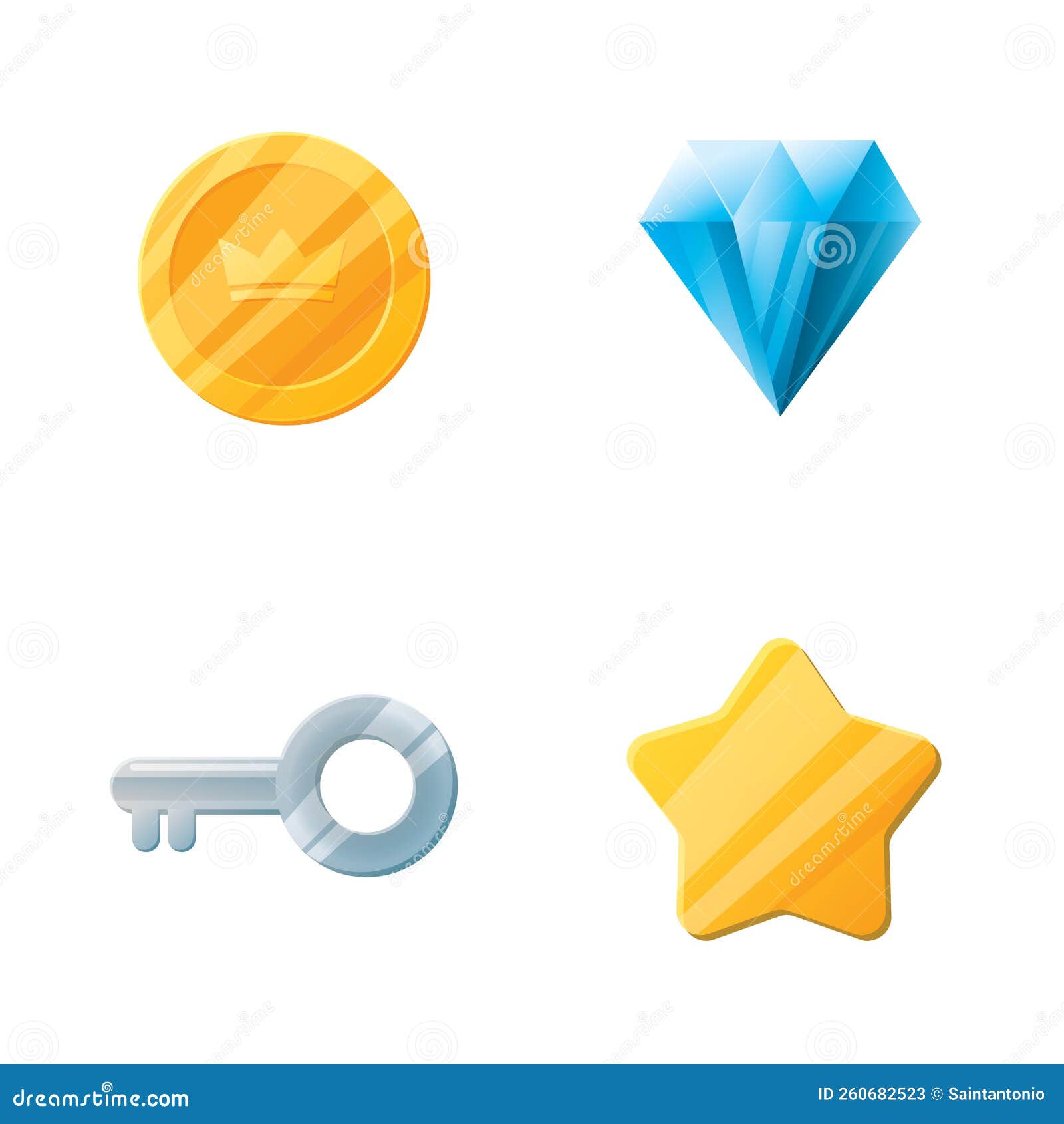 Game UI Assets Set. Gaming User Interface Icons Collection Stock Vector ...