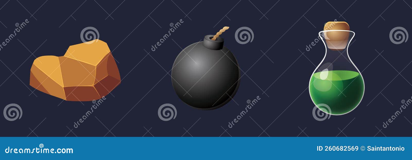 Game UI Assets Set. Gaming User Interface Icons Collection Stock Vector ...