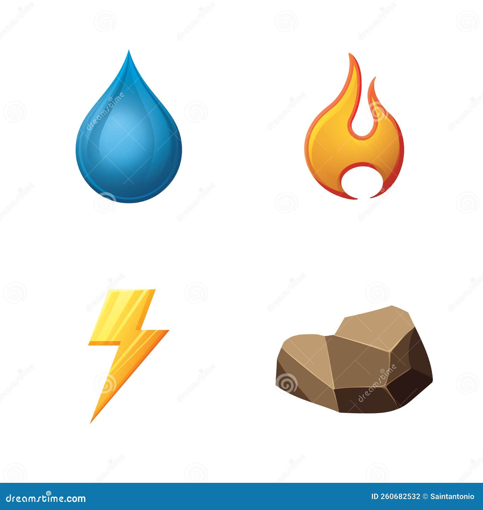 Game UI Assets Set. Gaming User Interface Nature Elements Icons ...