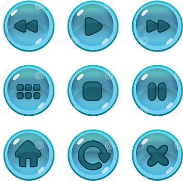 Game UI icons gui stock vector. Illustration of blue - 57881551