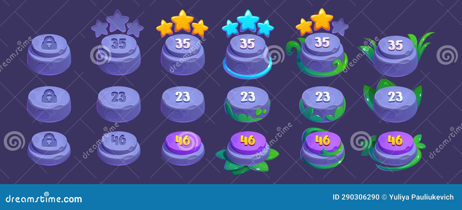 Game Ui Interface Indicator, Select Level Cartoon Stock Vector ...