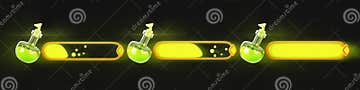 Game Ui Loading Progress Bars 3d Render Set. Magic Cartoon Interface ...