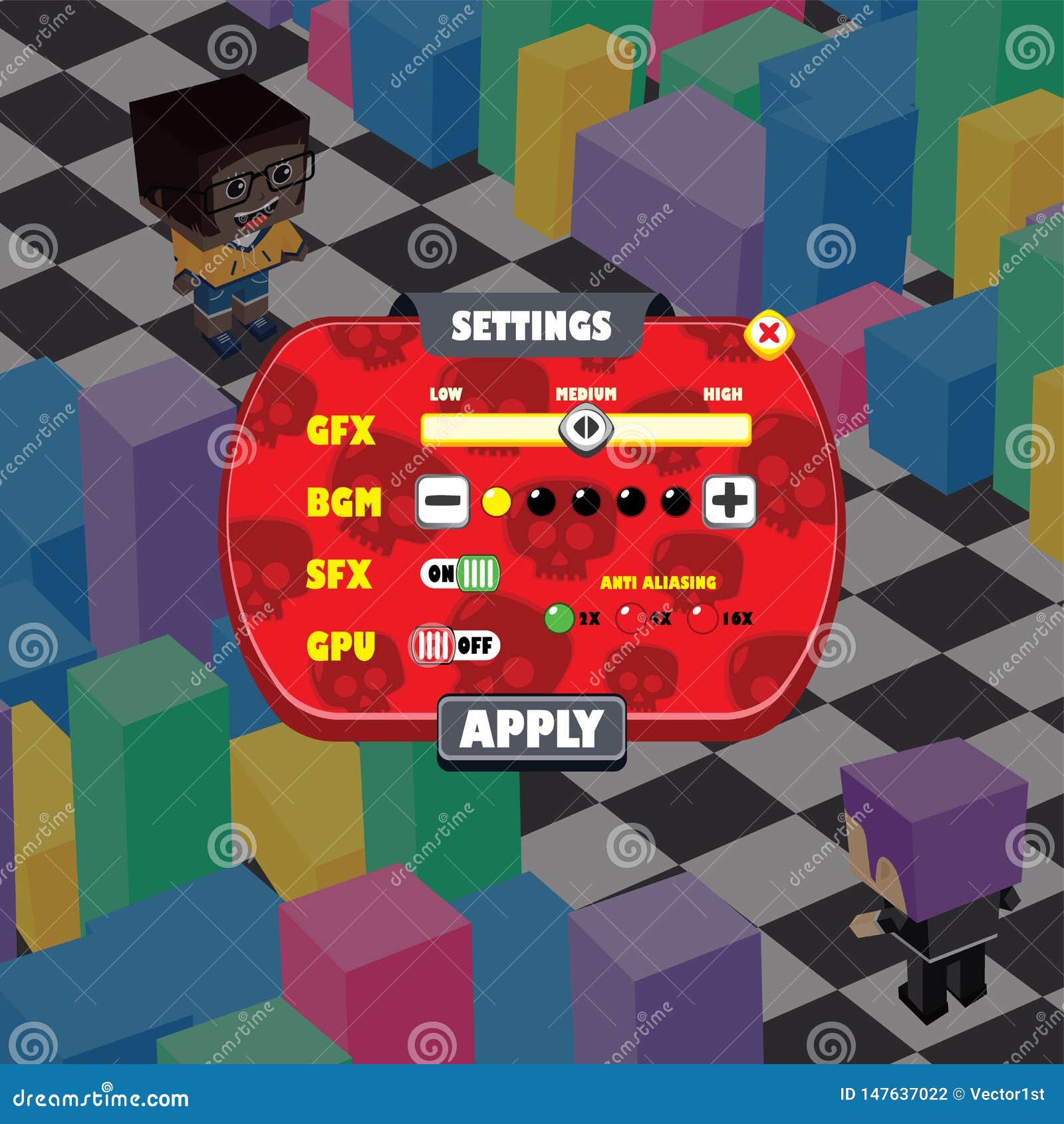 Game Ui Menu Application Mobile App Stock Vector - Illustration of ...