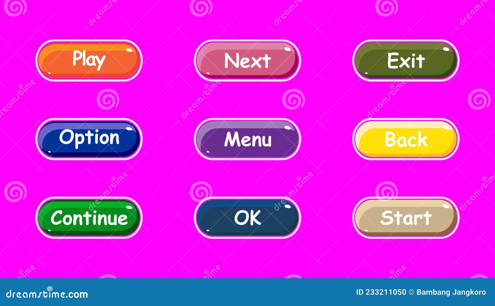 Game Ui Set of Buttons. GUI To Build 2D Games. Vector Stock Vector - Illustration of text ...
