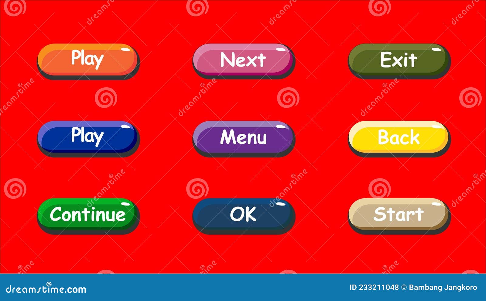 Game Ui Set of Buttons. GUI To Build 2D Games. Vector Stock Vector ...