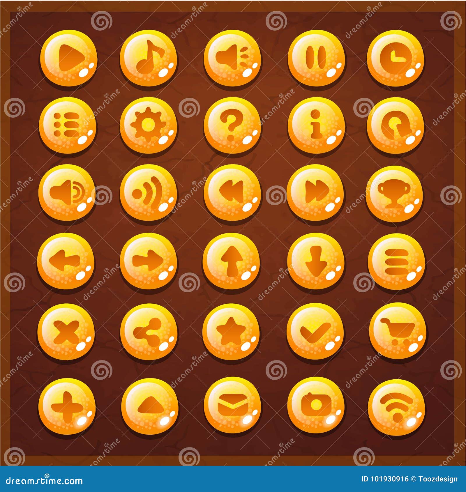 Game UI Set Buttons Interface Stock Vector - Illustration of game ...