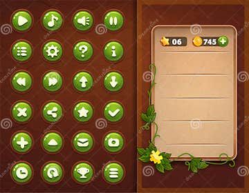 Game UI Set Buttons Interface Stock Vector - Illustration of mobile ...