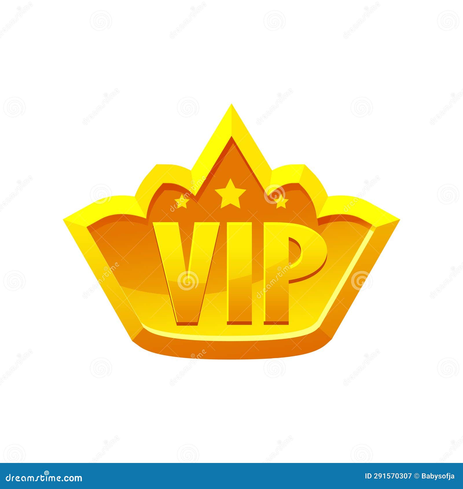 Game UI VIP Icon Gold Crown. Vector Design Stock Vector - Illustration ...