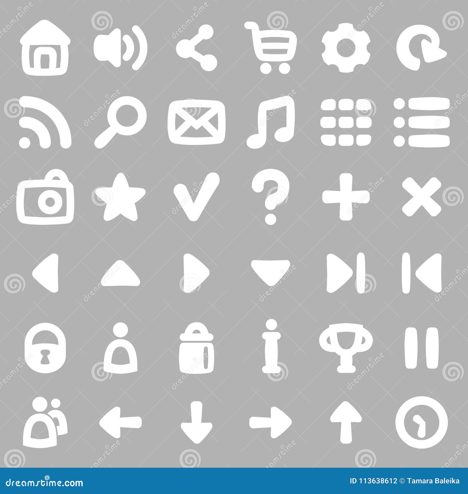 Game User Interface Icons Kit. Stock Vector - Illustration of isolated ...