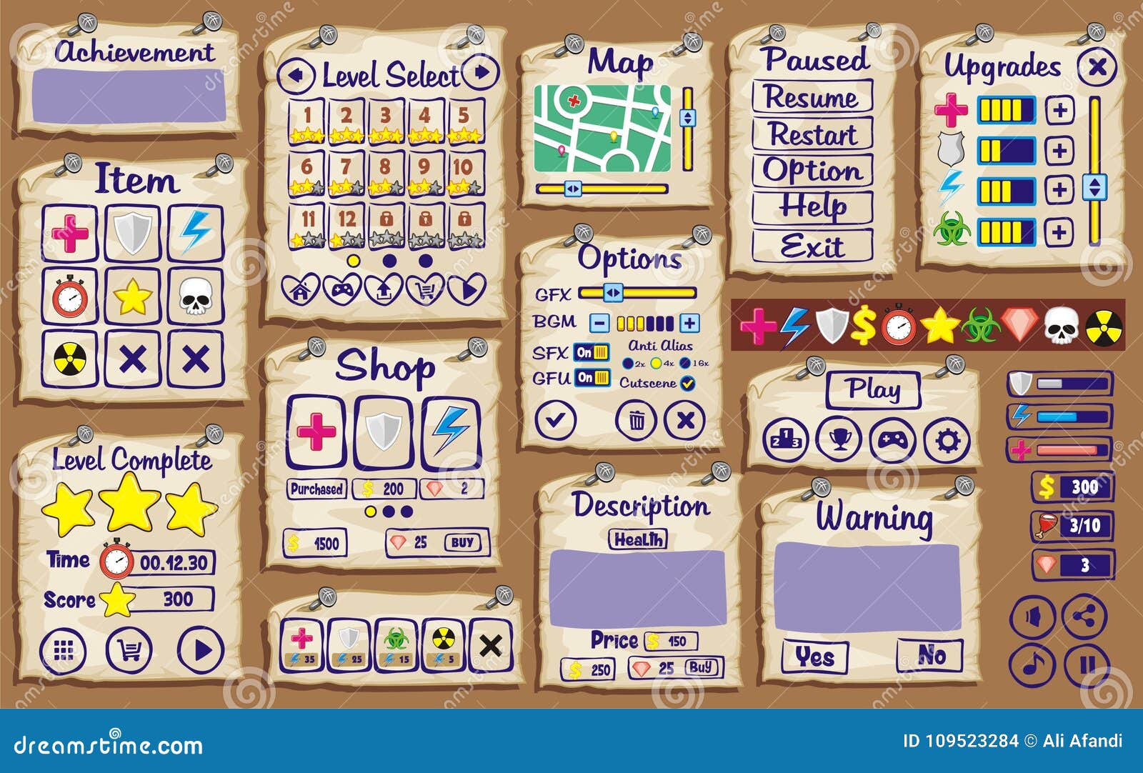 Game user interface xx stock vector. Illustration of game - 109523284