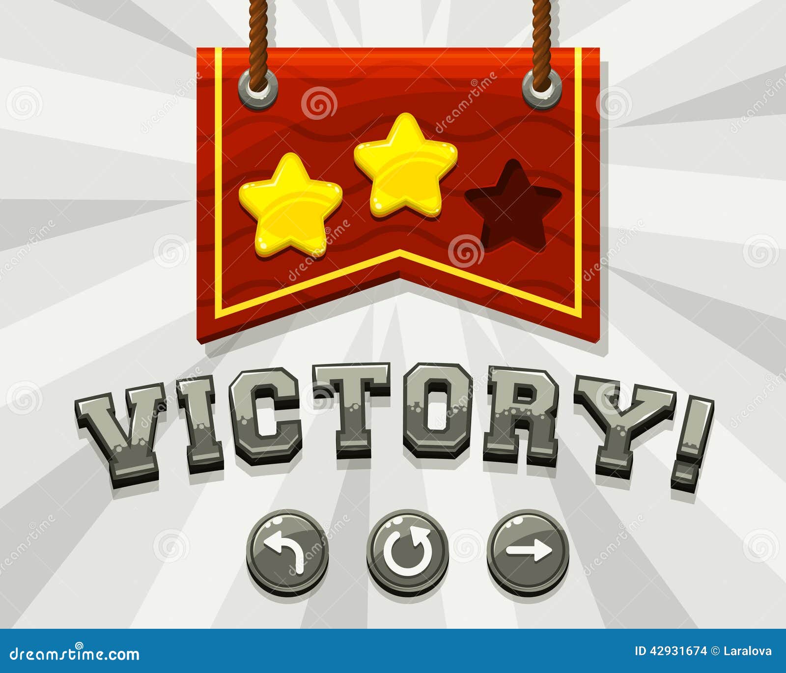 Game victory screen stock vector. Illustration of rope - 42931674