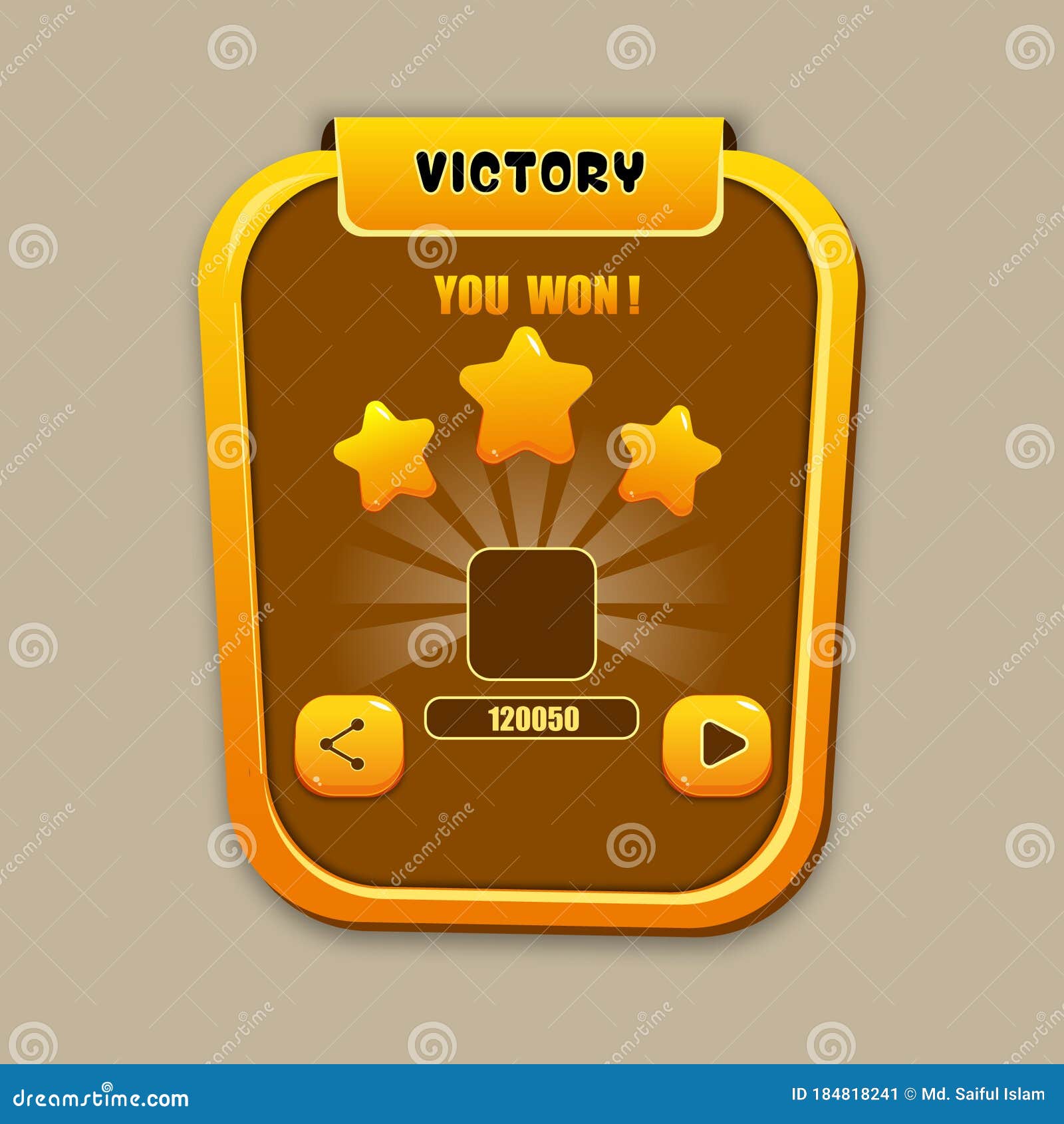 Game Victory Ui Vector Elements Design Stock Illustration ...