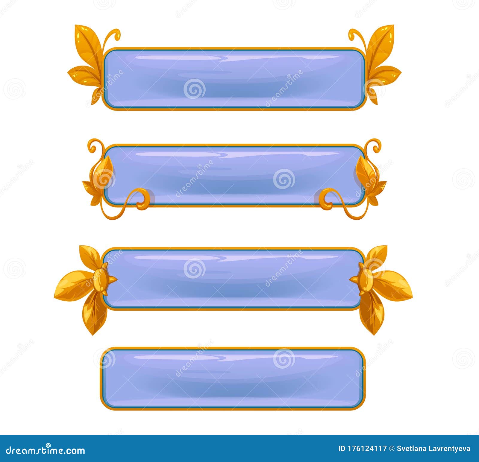 For Game or Web Design. Horizontal Cartoon Buttons Stock Vector ...