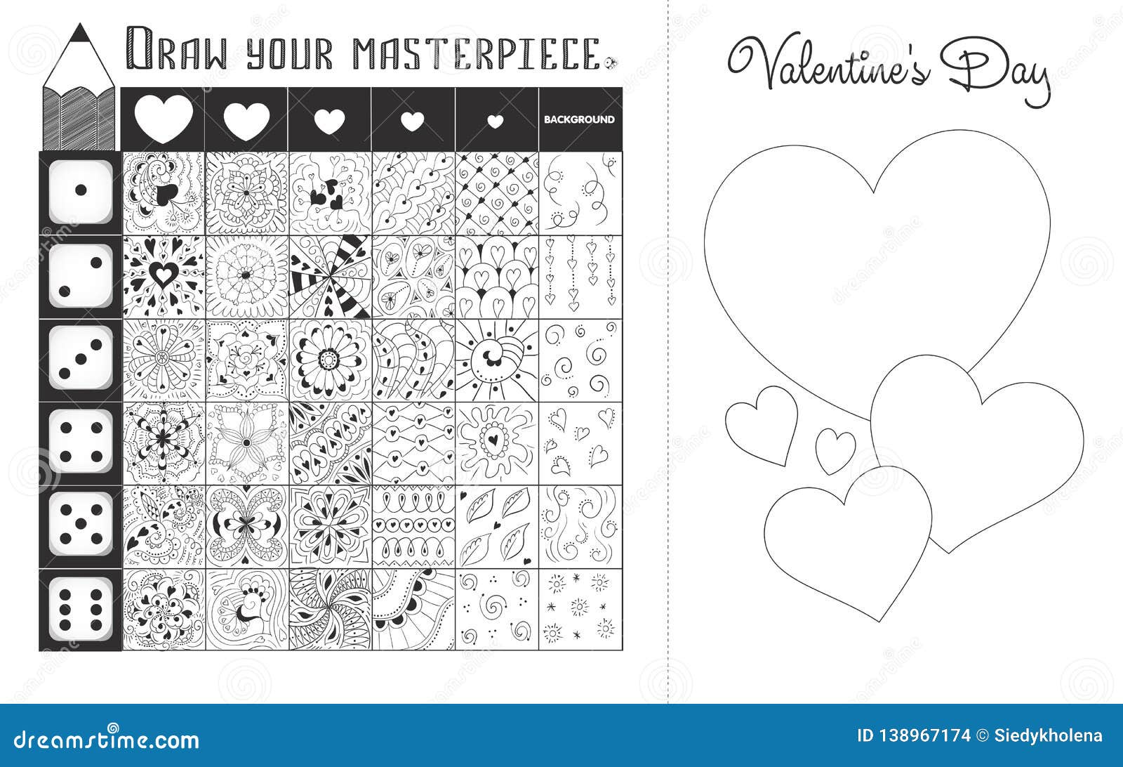 Game Zentangle Elements Valentine Black Stock Illustration ...