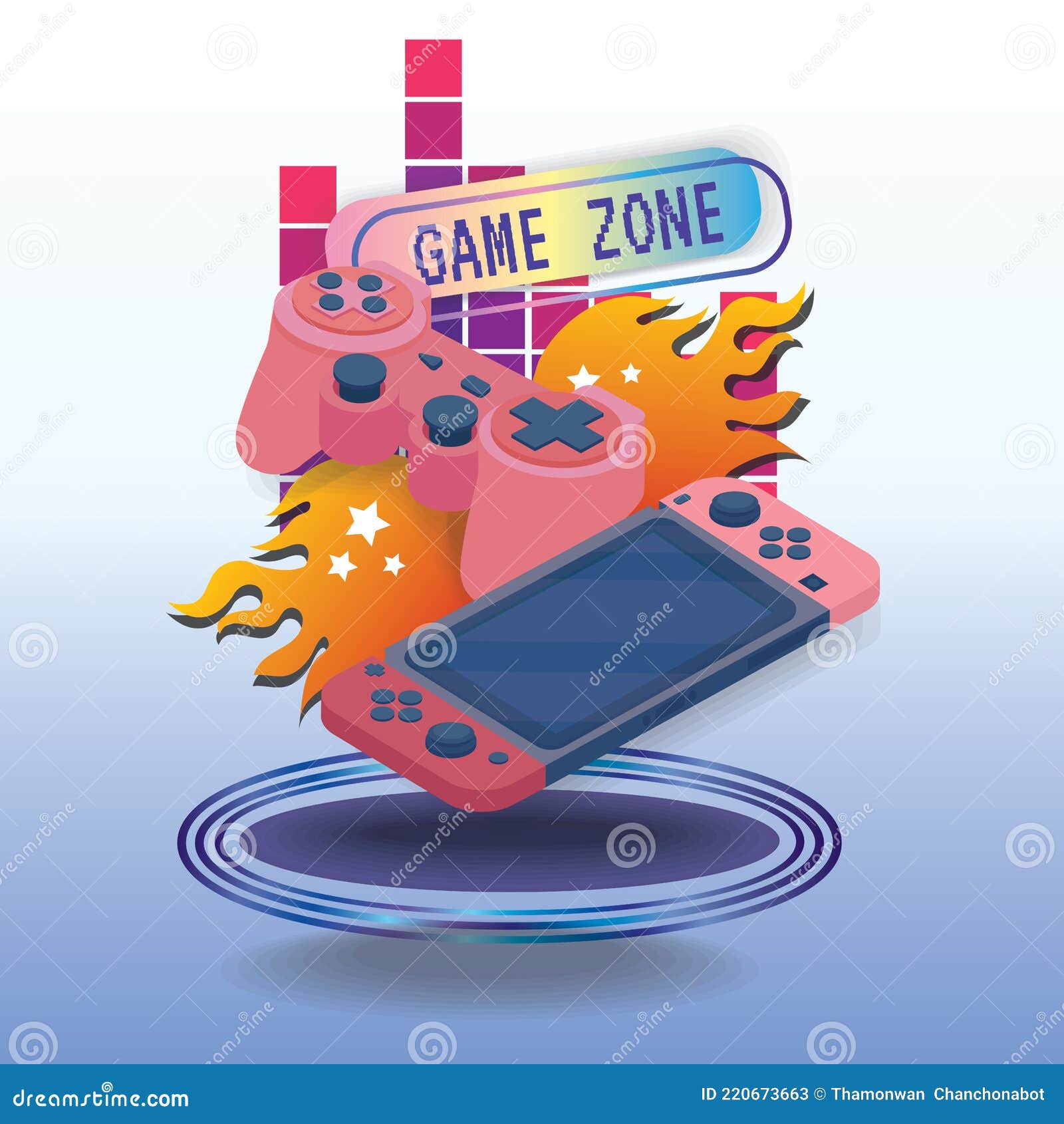 Game zone vector art icon stock vector. Illustration of graphic - 220673663