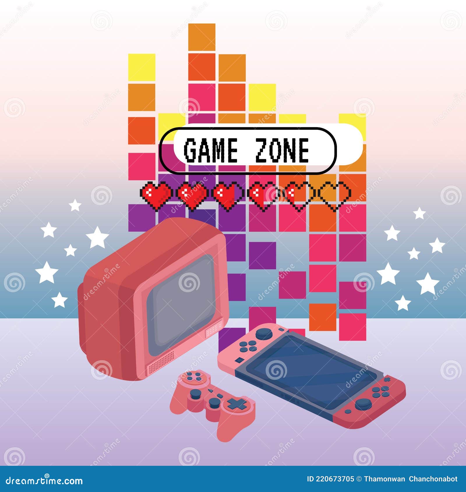 Game zone vector art icon stock vector. Illustration of seamless ...