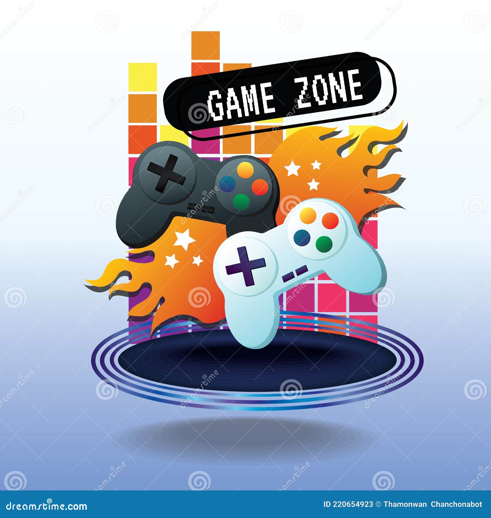 Game zone vector art icon editorial stock photo. Illustration of ...
