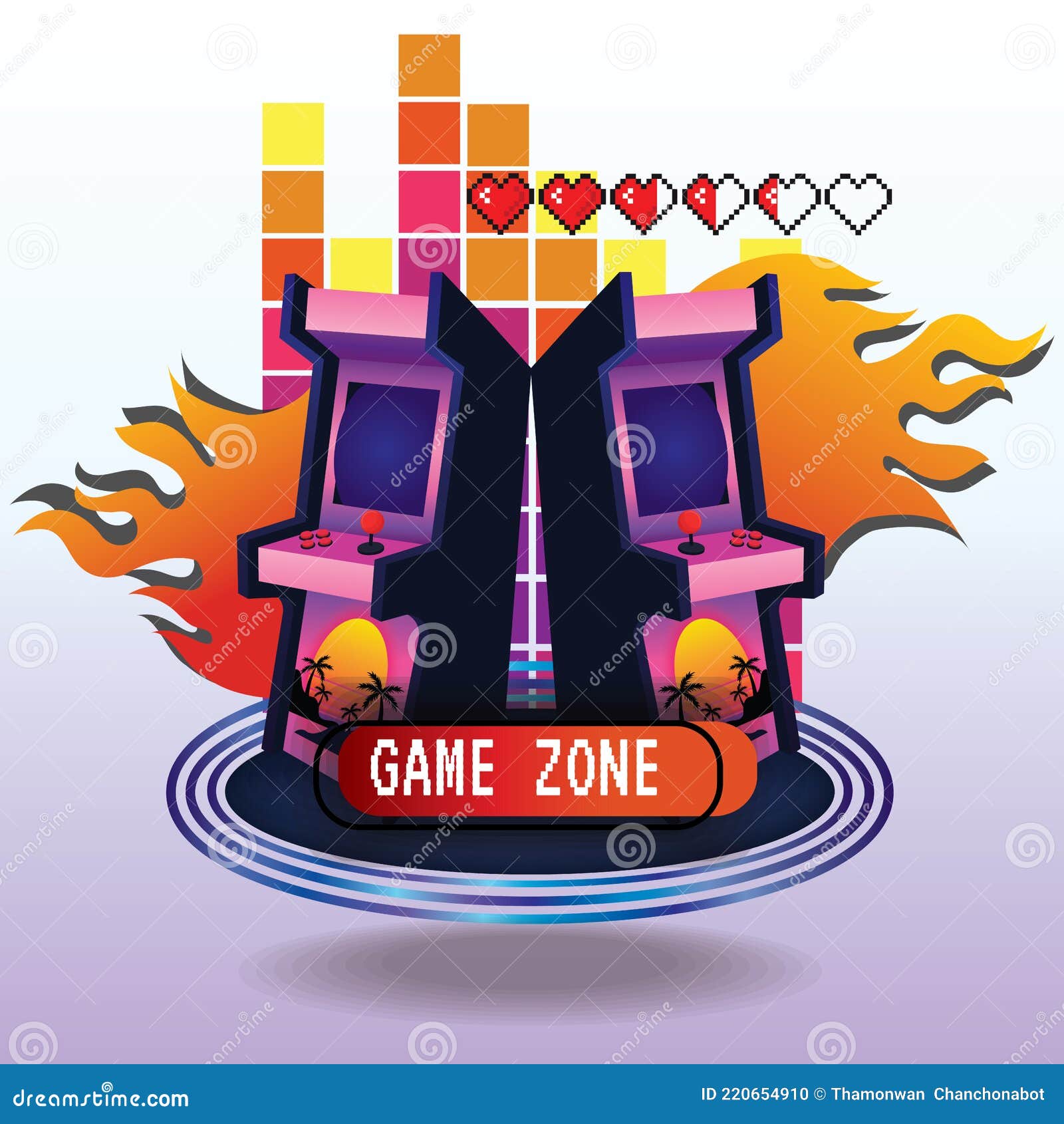 Game zone vector art icon stock vector. Illustration of gamer - 220654910