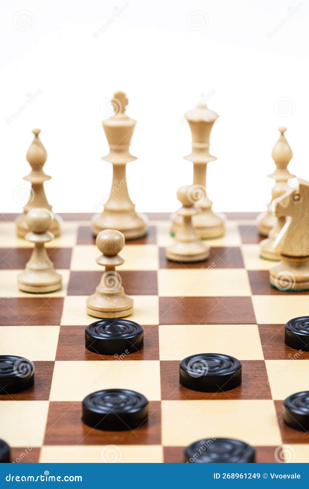 Gameboard with Chess and Checkers Playing Stock Image - Image of ...