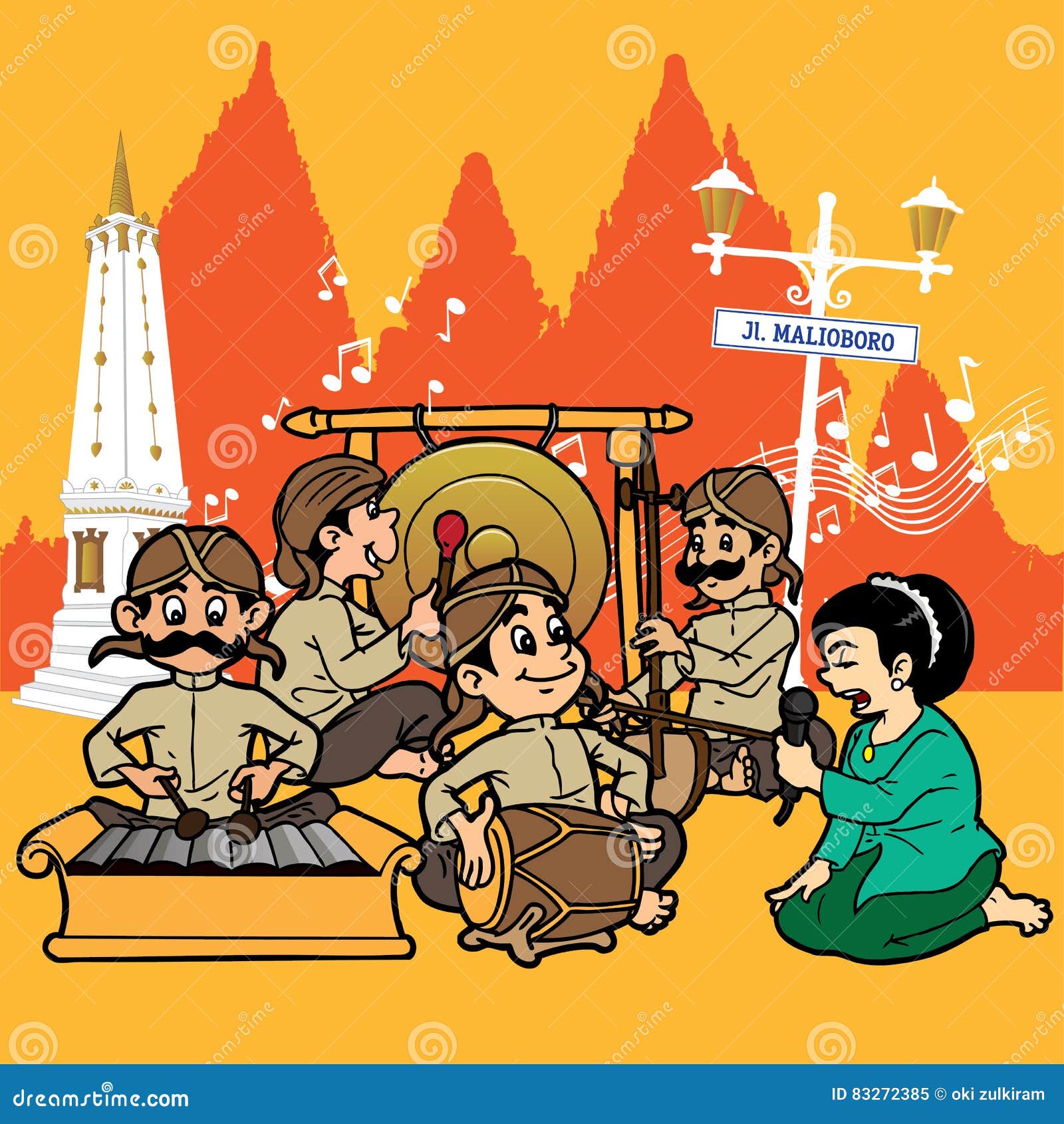 Gamelan et Jogjakarta illustration de vecteur. Illustration du avec ...