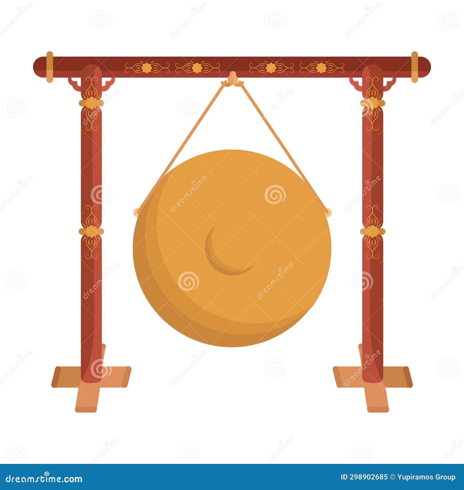 Gamelan Gong Illustration Cartoon Vector | CartoonDealer.com #298902685