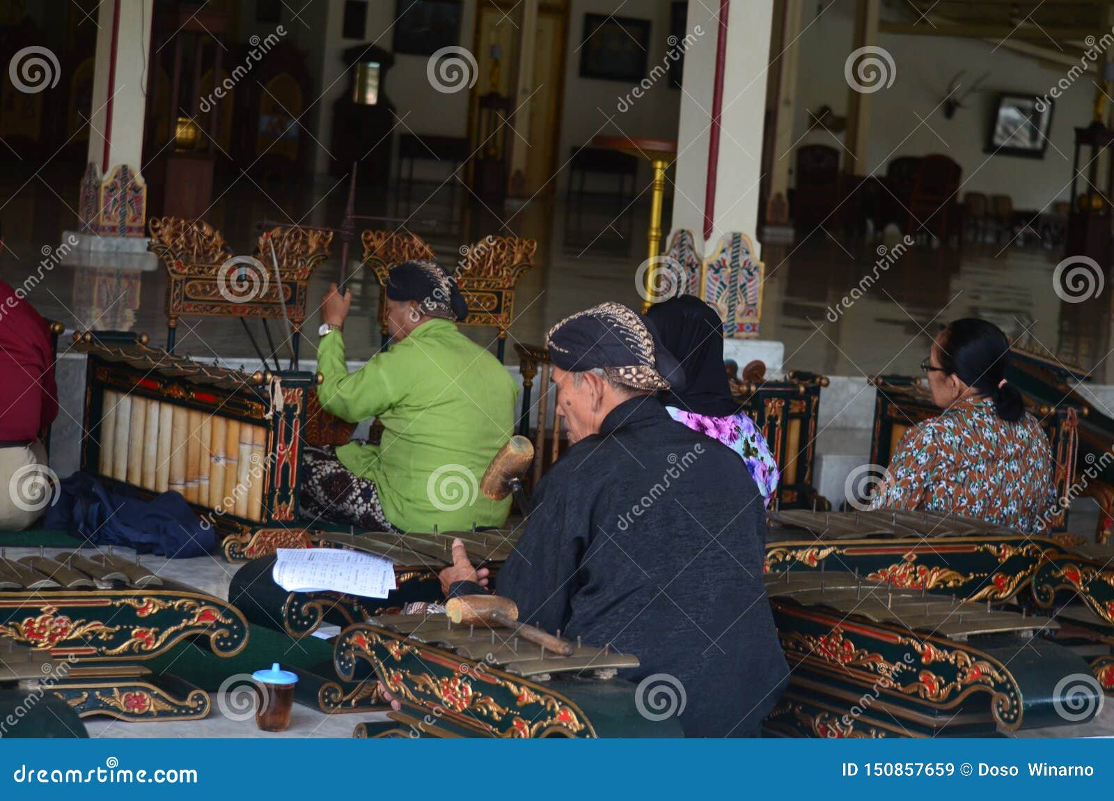 Gamelan Music And Wayang, Shadow Puppet Show At King`s Palace In ...