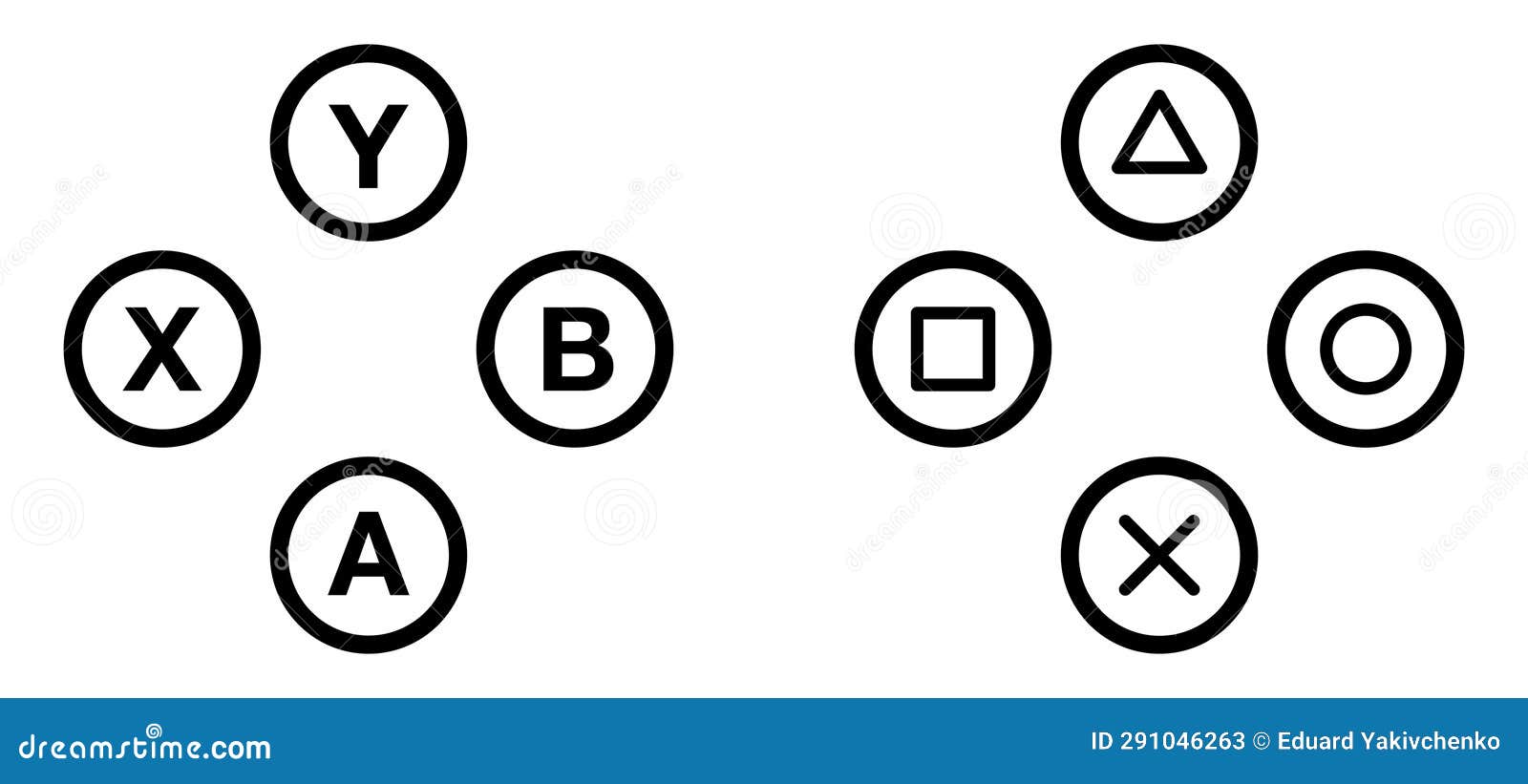 Gamepad Buttons Line Icon Vector Game Controller Set Stock Vector ...