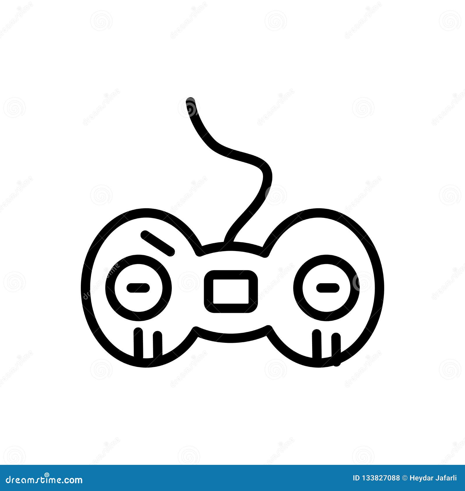 Gamepad with Cable Icon Vector Isolated on White Background, Gamepad ...