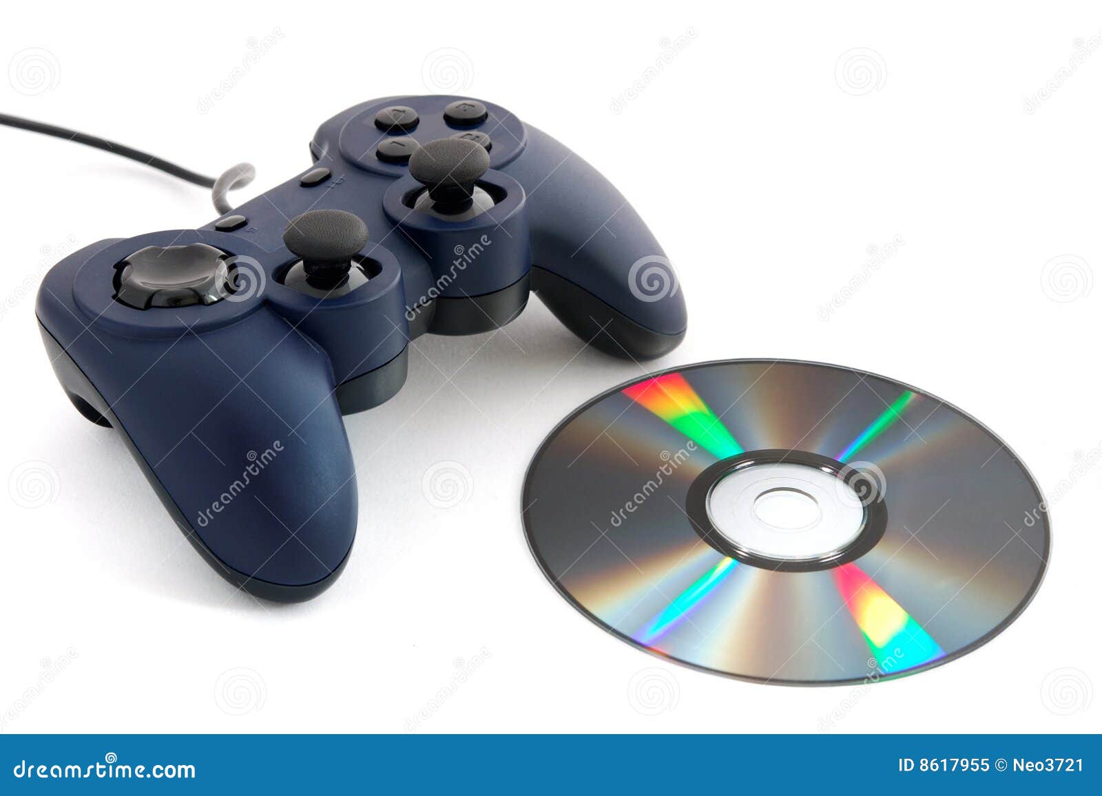 Gamepad and CD stock image. Image of recreational, black - 8617955
