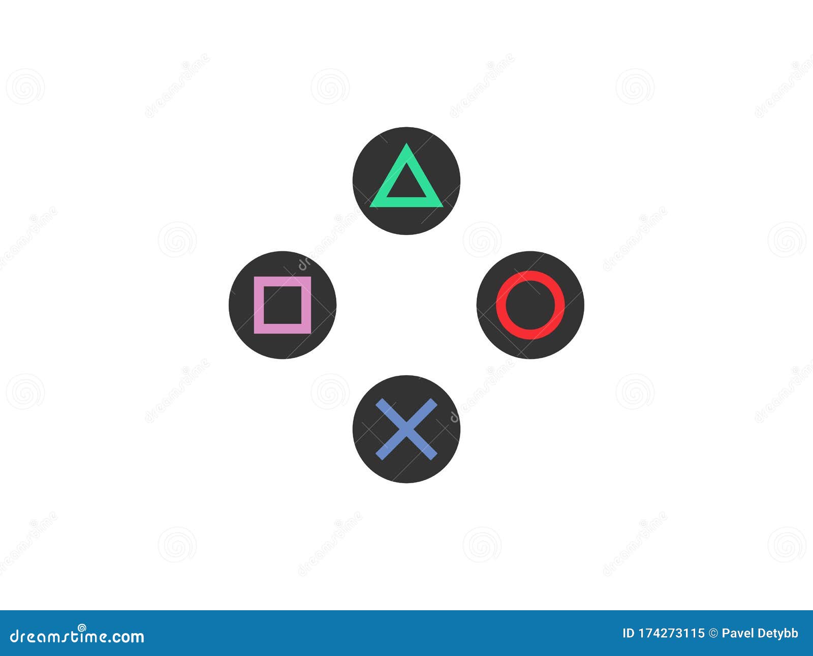 Gamepad Control Buttons Icon. Vector Illustration, Flat Design ...