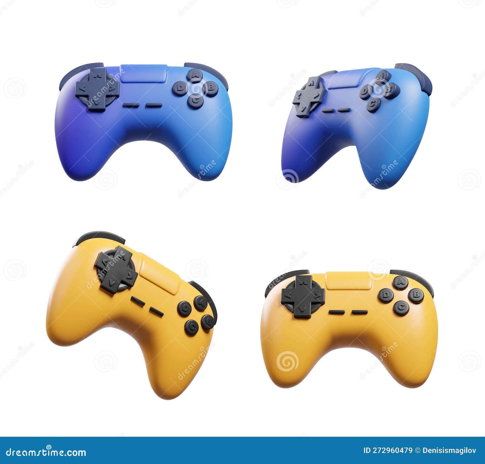 Gamepad Controller on Empty White Background, Video Games Stock ...