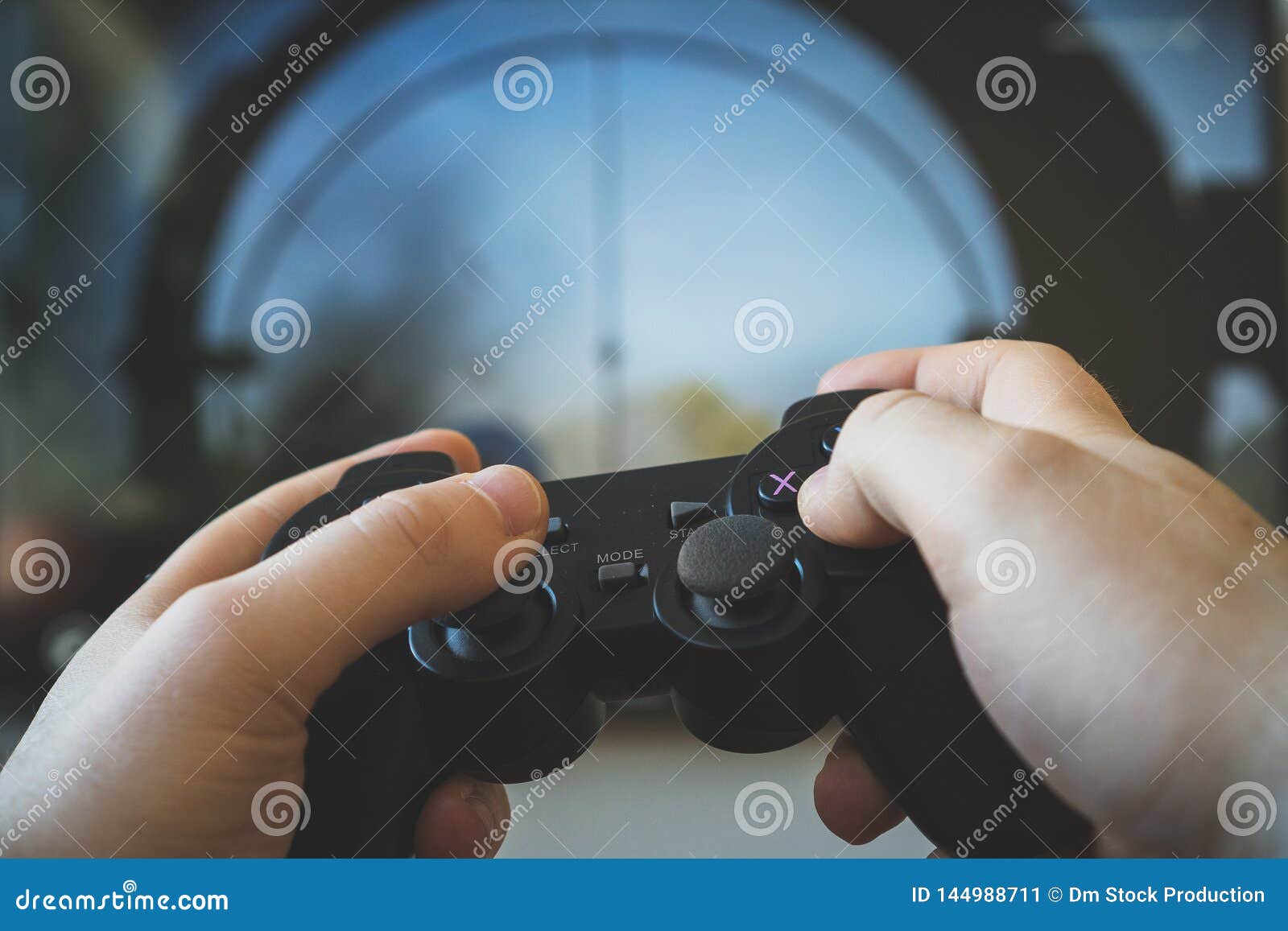 Gamepad Controller in Hands Stock Image - Image of online, controller ...