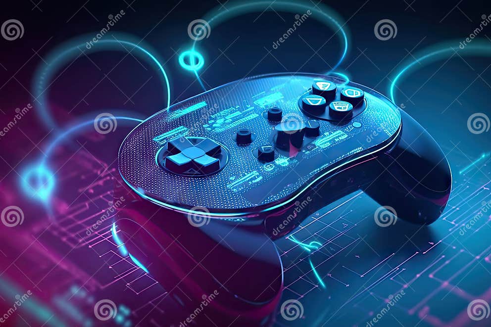 Gamepad Controller Hologram Concept Stock Illustration - Illustration ...