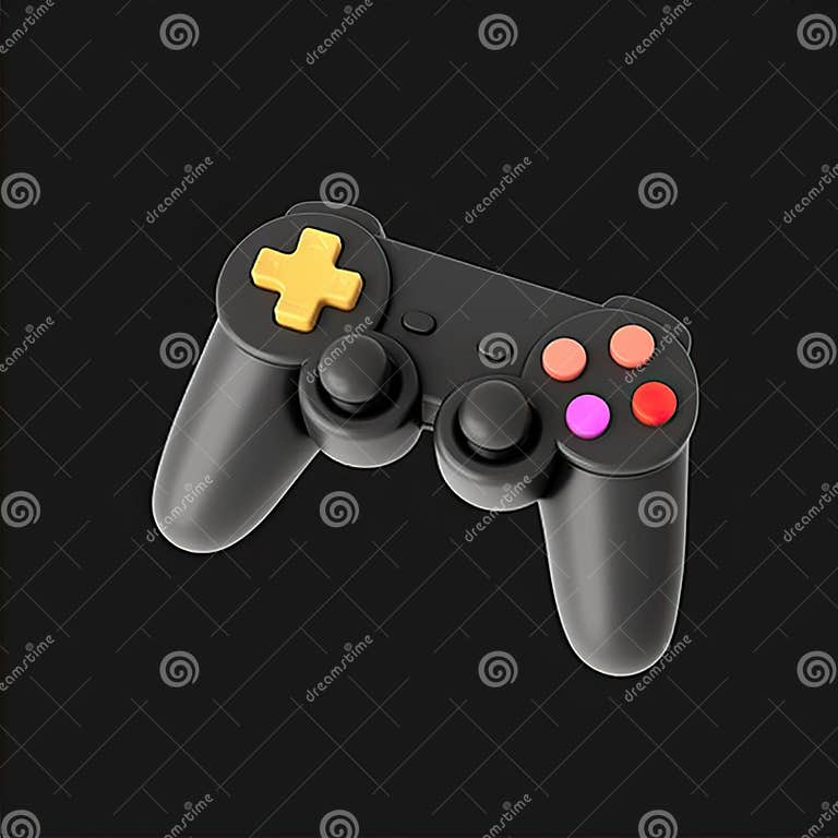 Gamepad 3d Model Isolated, Realistic 3d Game Controller Illustration ...