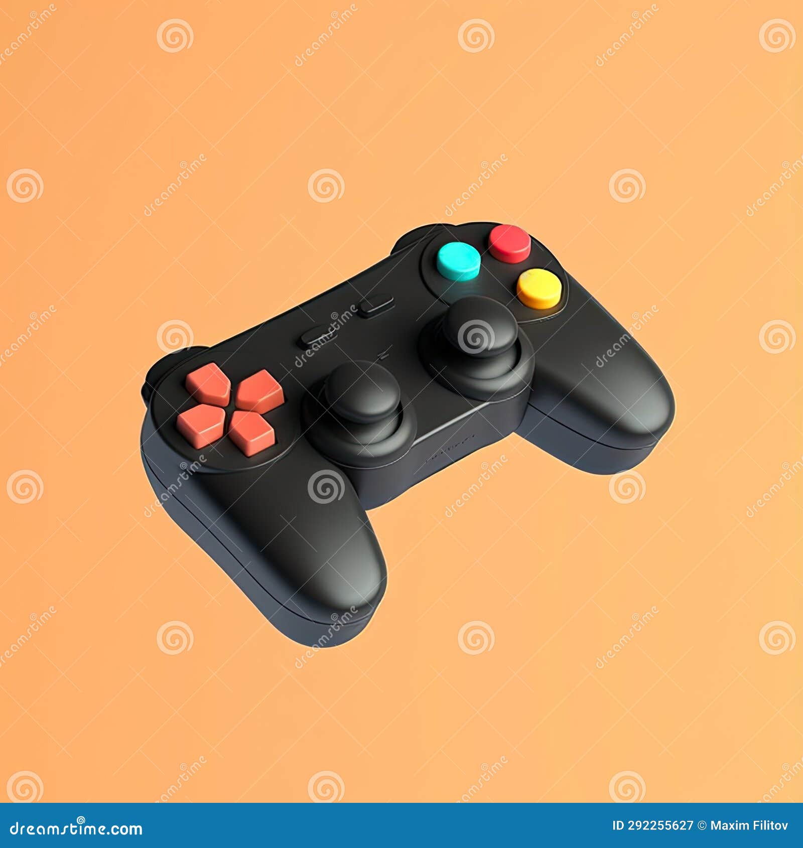 Gamepad 3d Model Isolated, Realistic 3d Game Controller Illustration ...