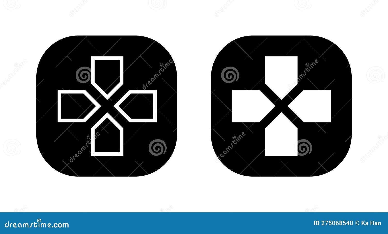 Gamepad Direction Icon Vector Isolated on Square Background Stock ...
