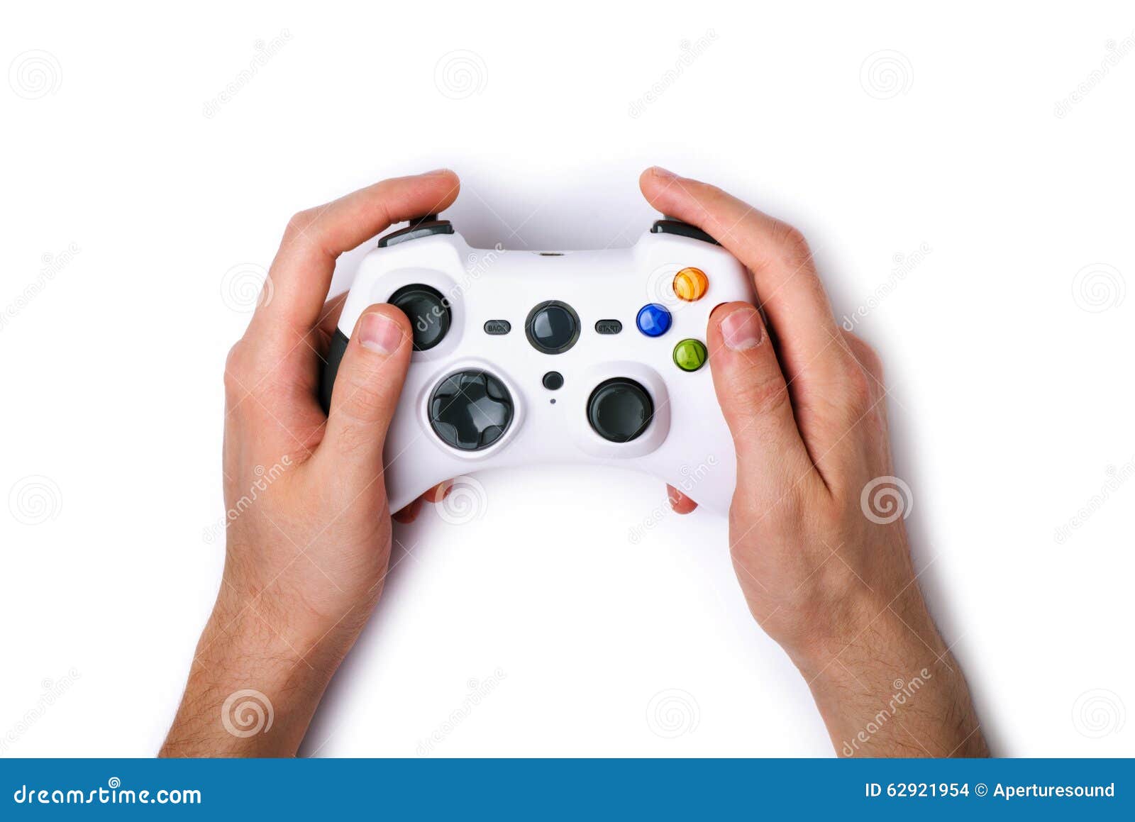 Gamepad in gamer hands stock photo. Image of hand, isolated - 62921954