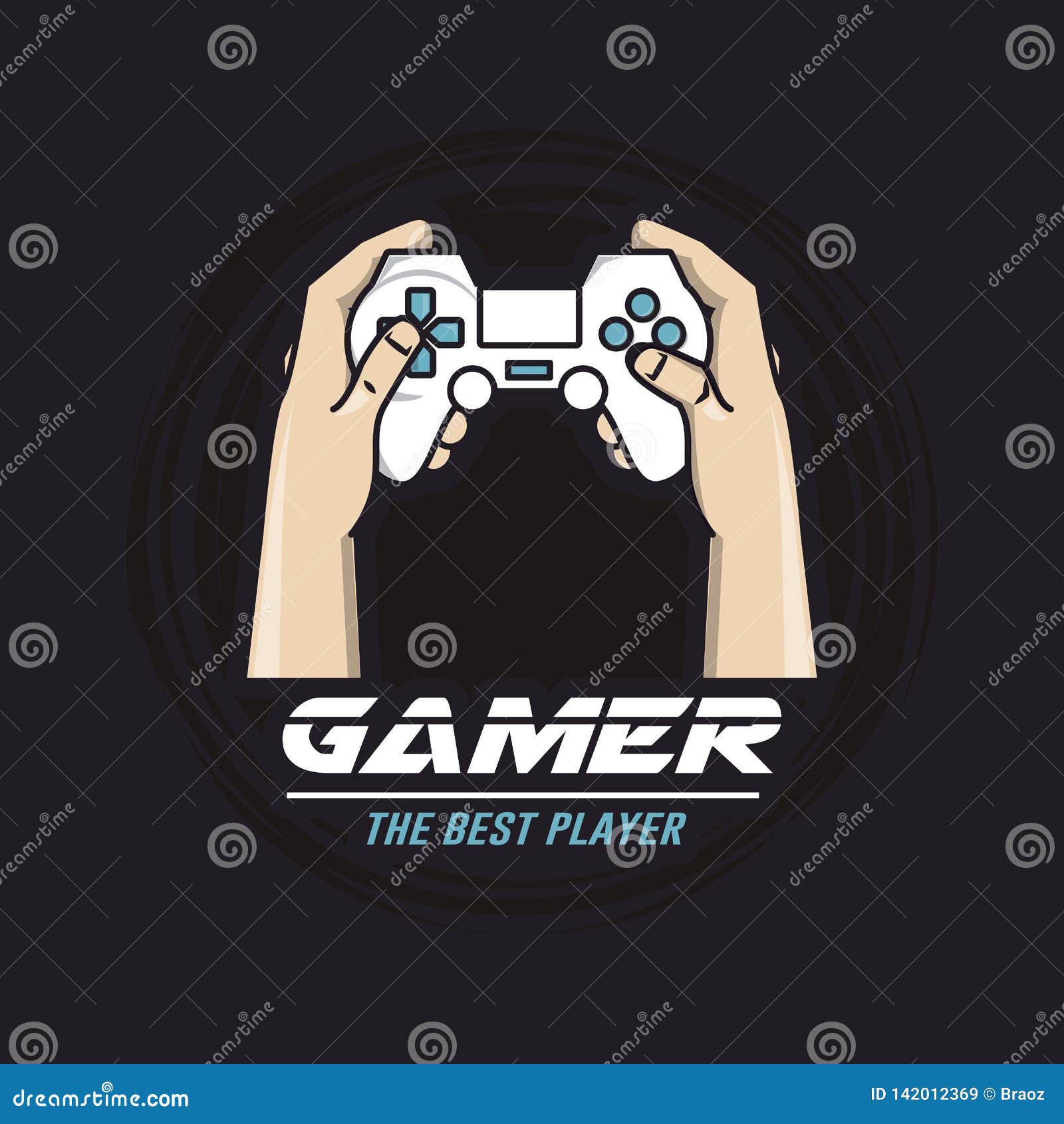 Gamepad in hands stock illustration. Illustration of symbol - 142012369