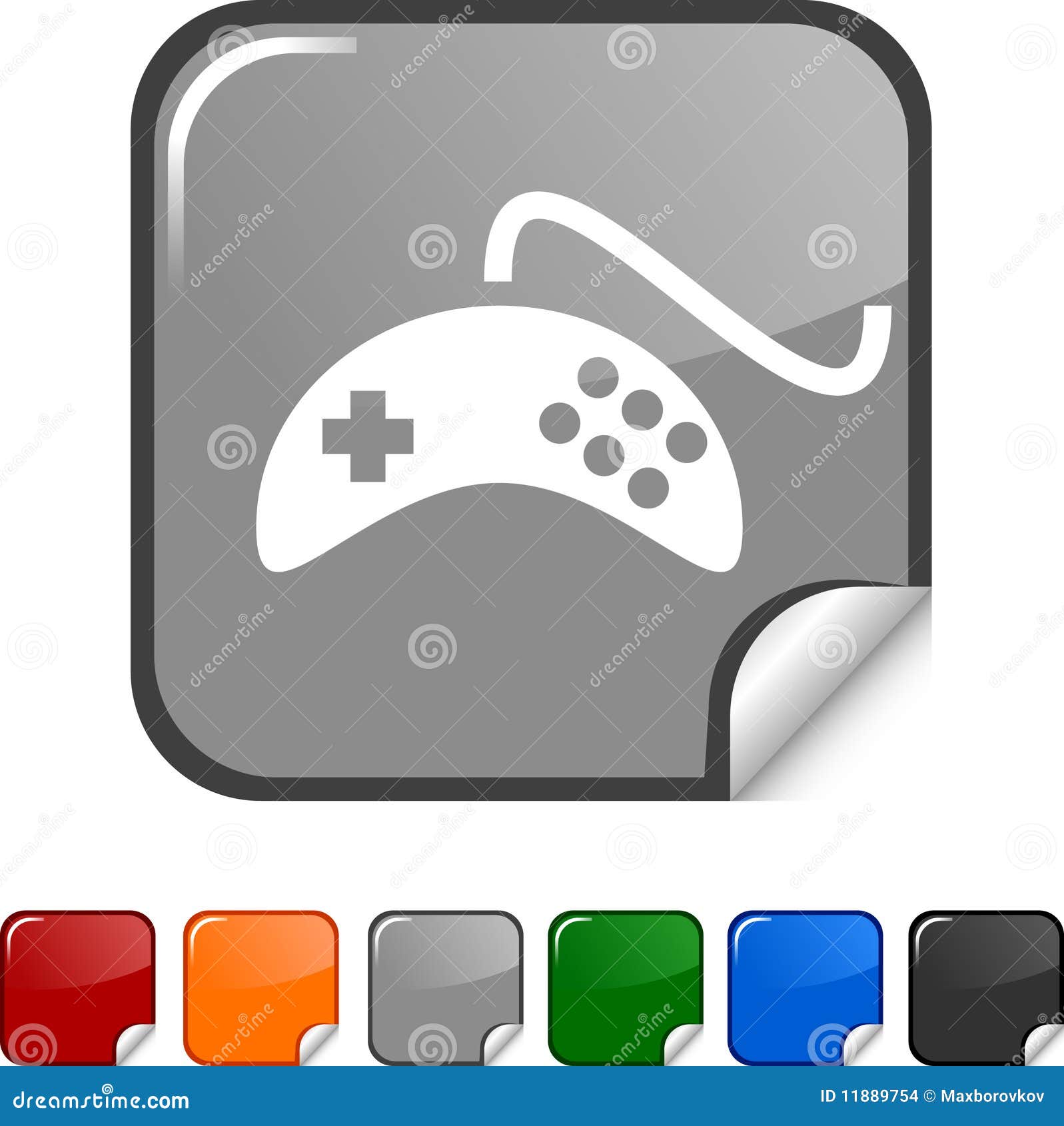 Gamepad icon. stock vector. Illustration of gamepad, green - 11889754