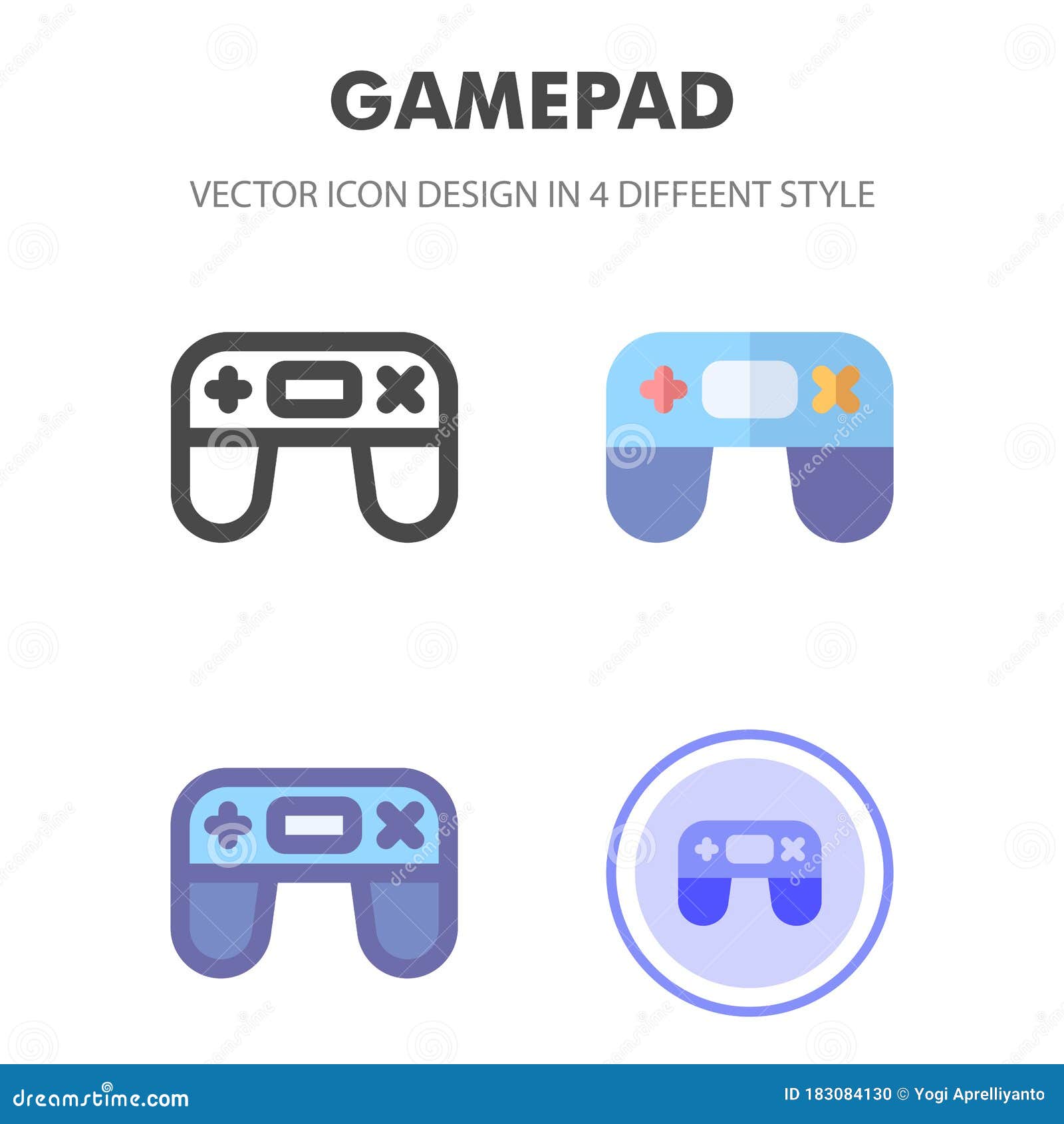 Gamepad Icon Design in 4 Different Style. Icon Design for Your Web Site ...
