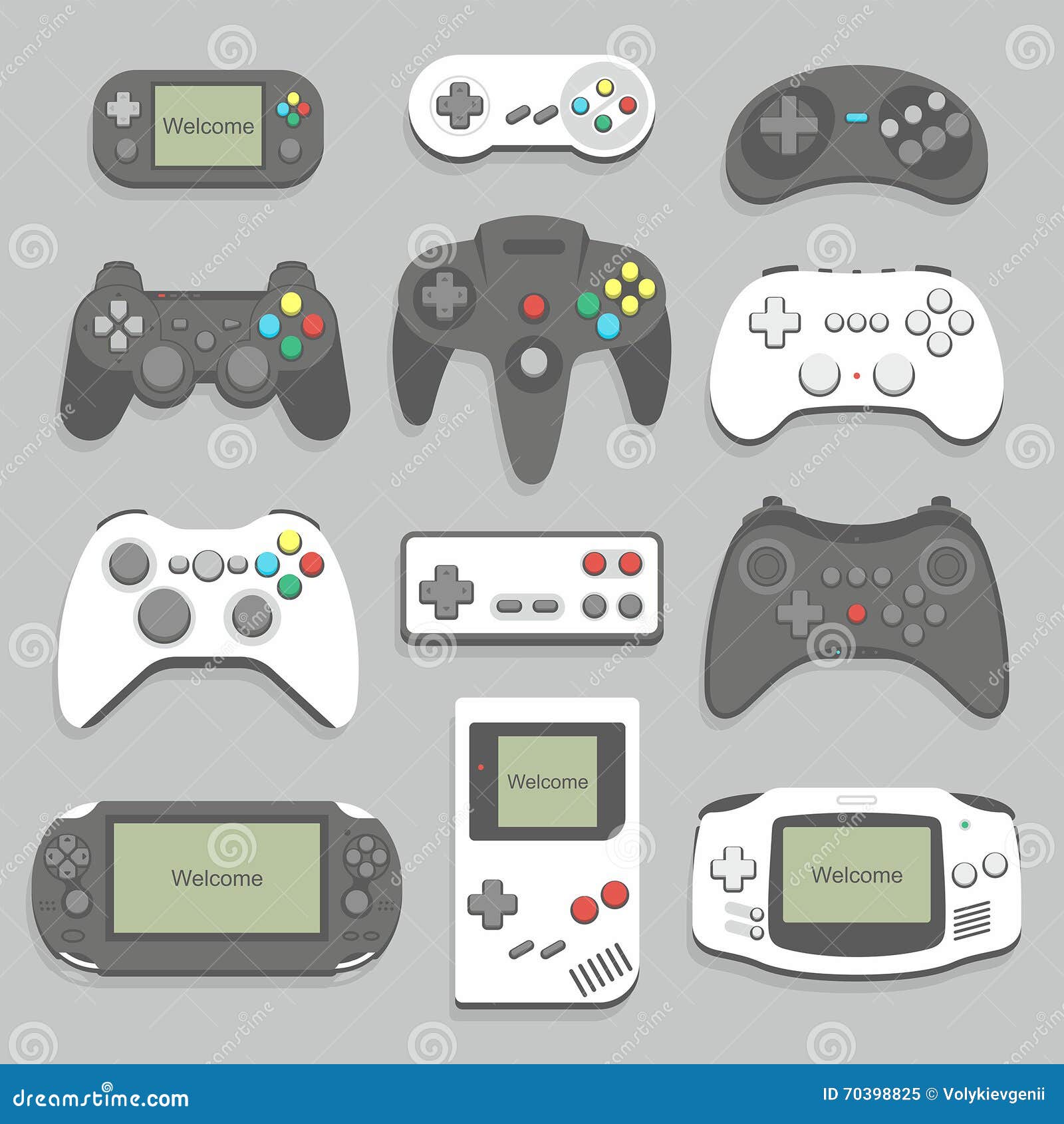 Gamepad icon set stock vector. Illustration of human - 70398825