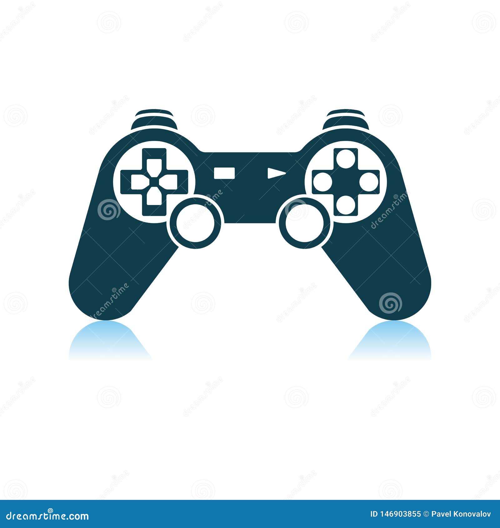 Gamepad Icon stock vector. Illustration of play, direction - 146903855