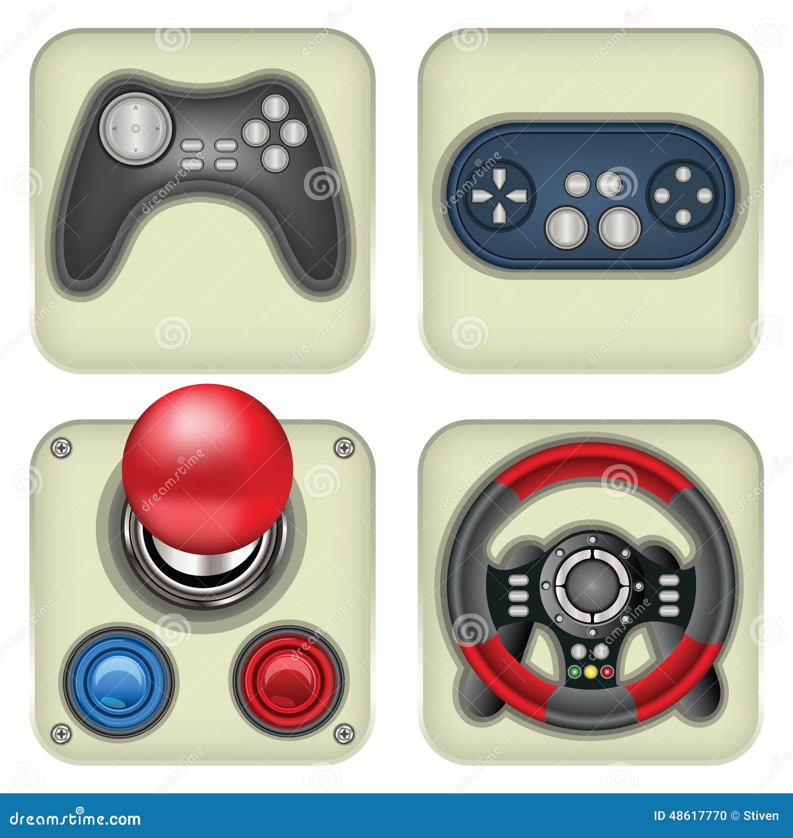 Gamepad icons stock illustration. Illustration of wireless - 48617770