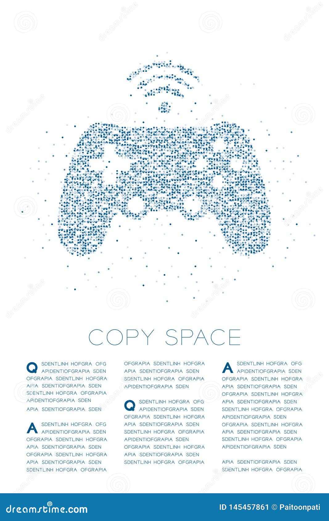 Gamepad or Joypad Shape Particle Geometric Circle Dot Pixel Pattern ...