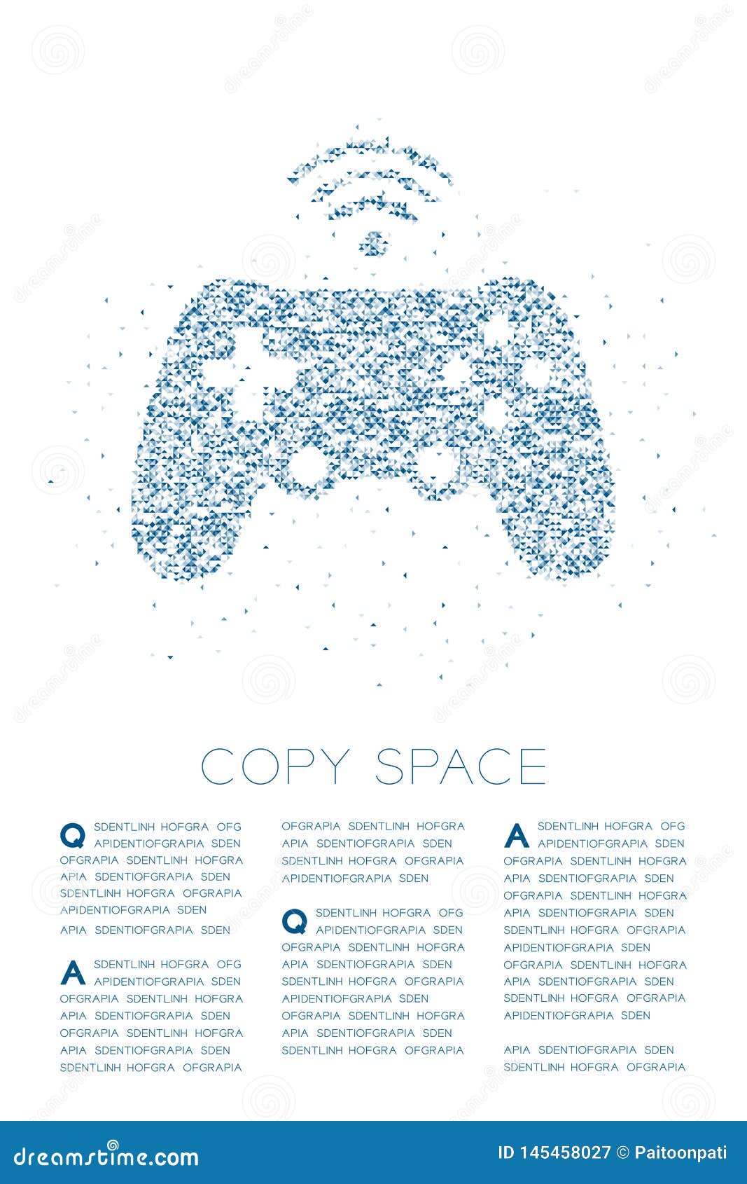 Gamepad or Joypad Shape Particle Geometric Low Polygon Square Box Pixel ...