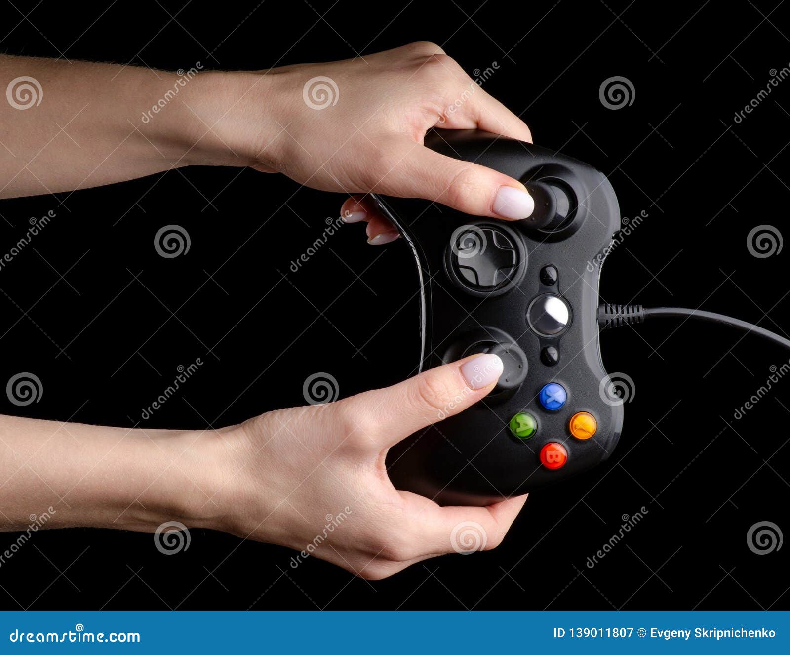 Gamepad Joystick Technology in Hands Stock Image - Image of analog ...