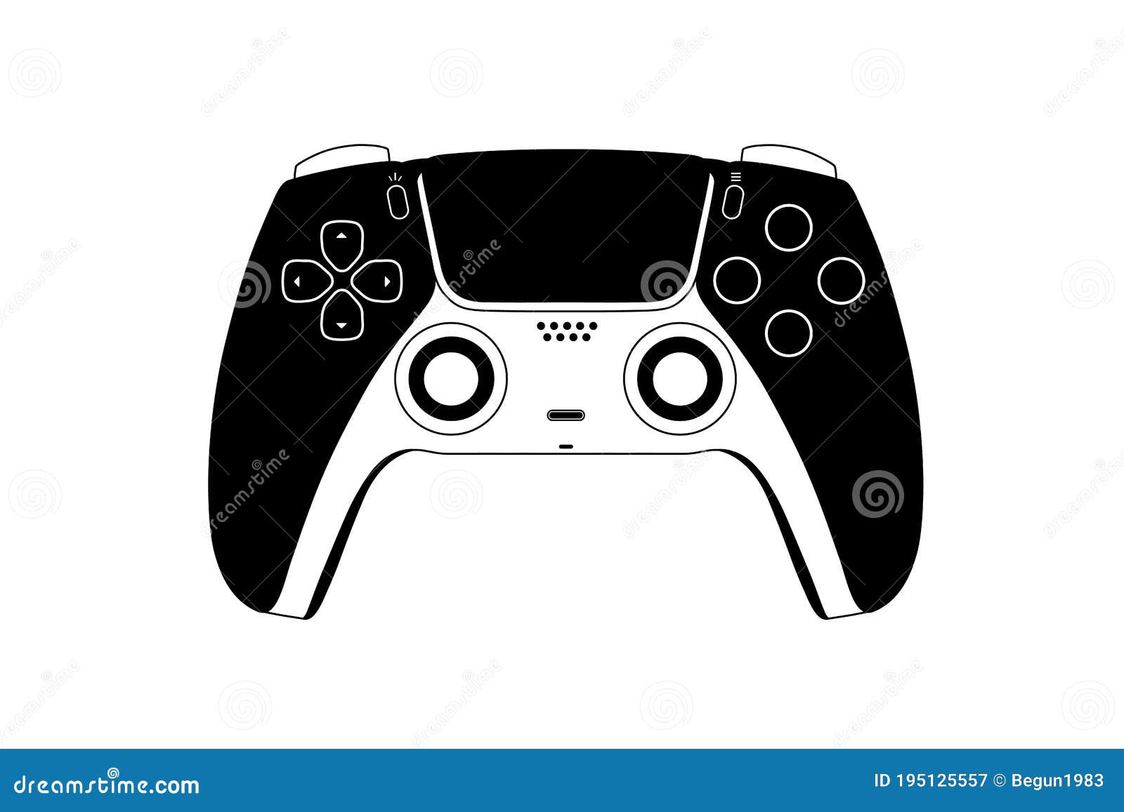 Old Generation Console Controller Vector Illustration. Gamepad Design ...