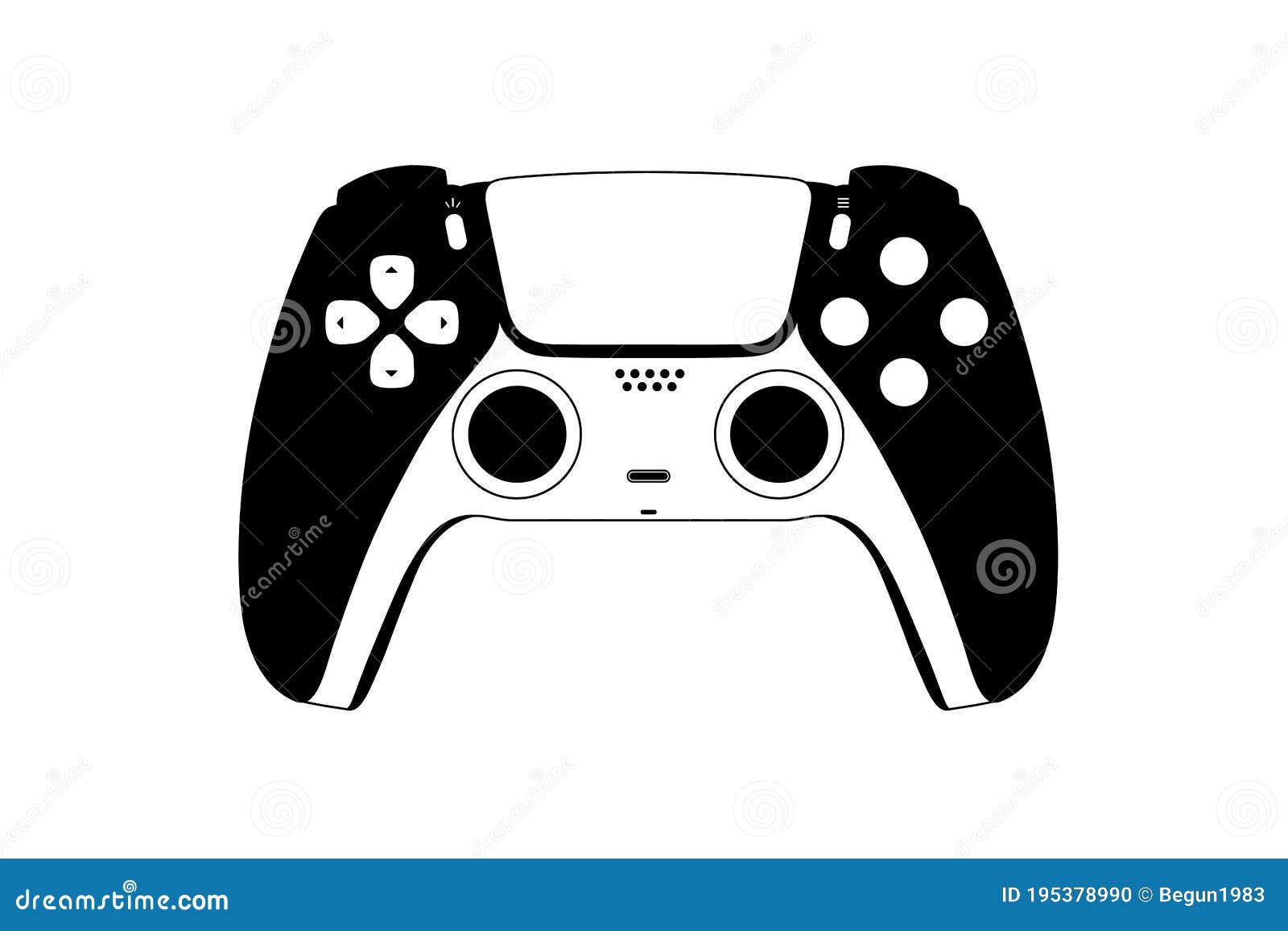 Old Generation Console Controller Vector Illustration. Gamepad Design ...