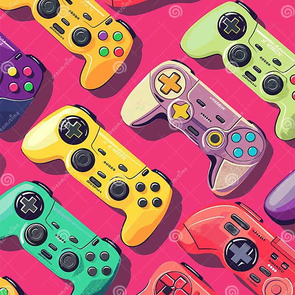 Gamepad Pattern. Video Game Controller Background Stock Vector ...