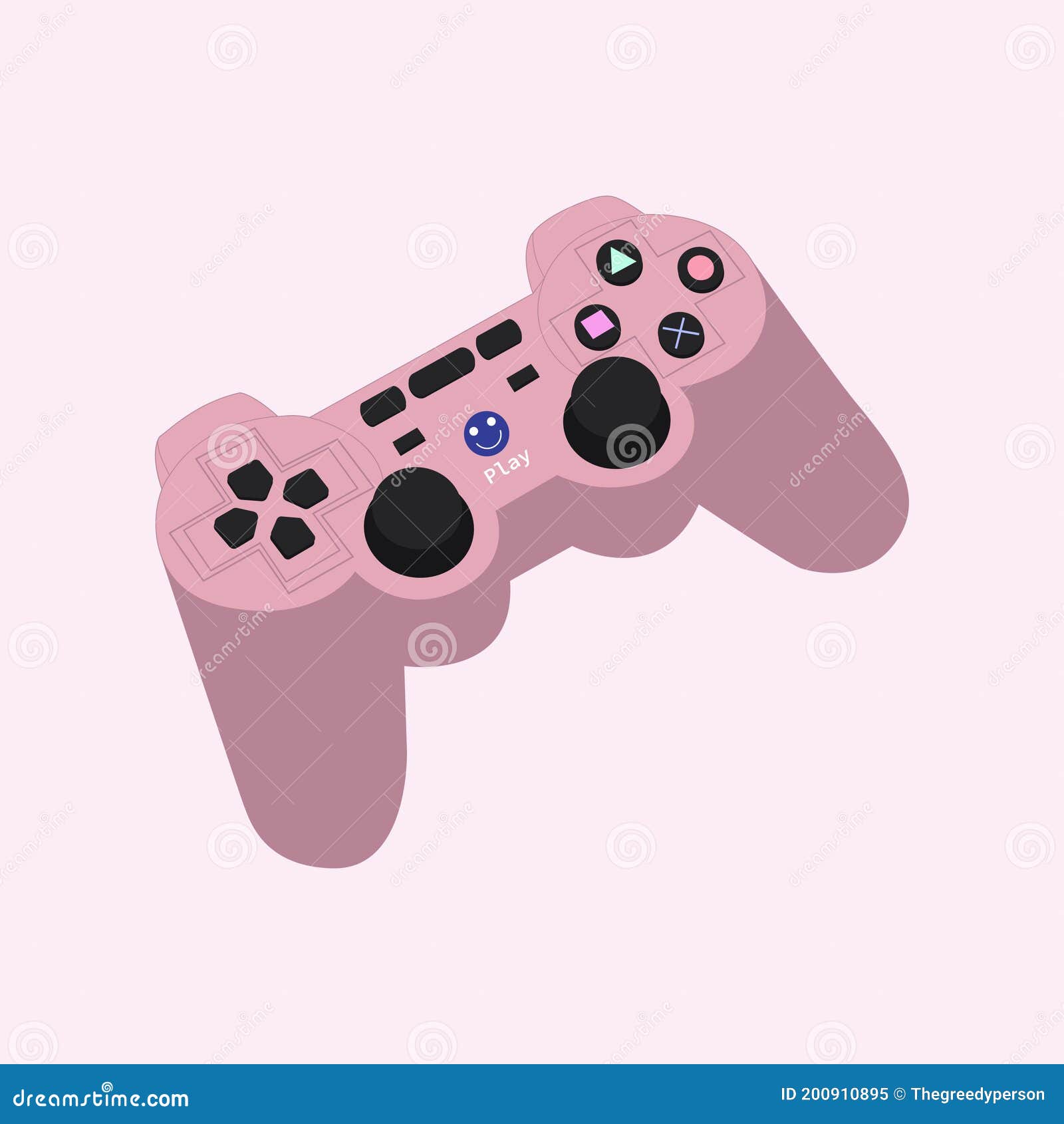 Gamepad. Pink Controller for Video Games, Illustration of Joystick ...